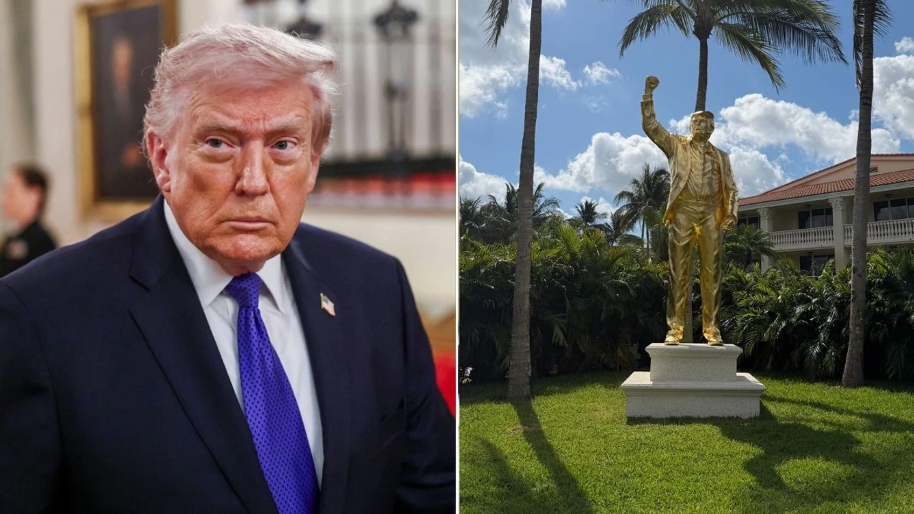 Giant gold Donald Trump ‘Don Colossus’ statue debuted