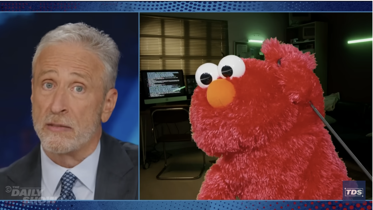 Jon Stewart Confronts Elmo After His X Account Was Hacked