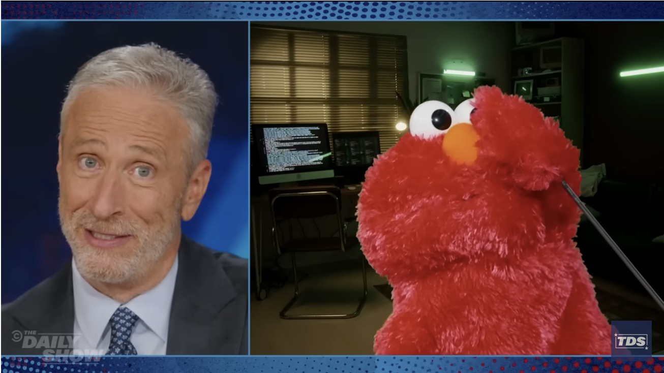 Jon Stewart Confronts Elmo After His X Account Was Hacked