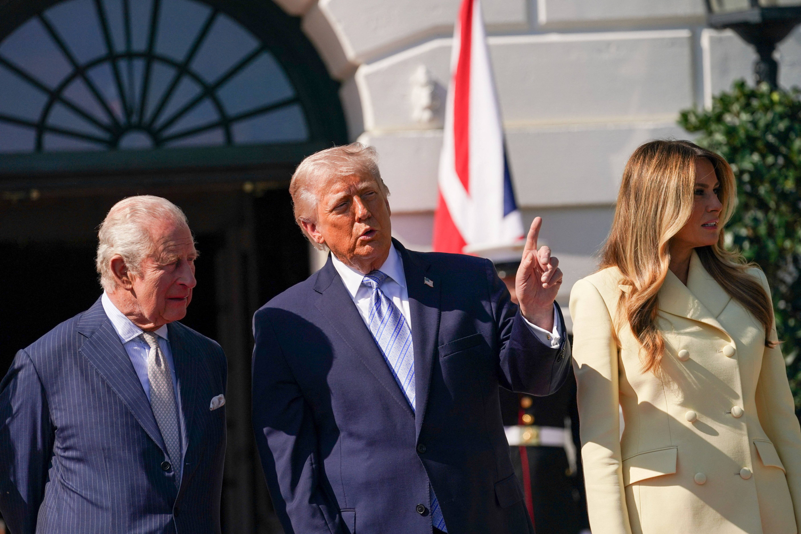 Melania gives frosty stare to Donald during King Charles' visit